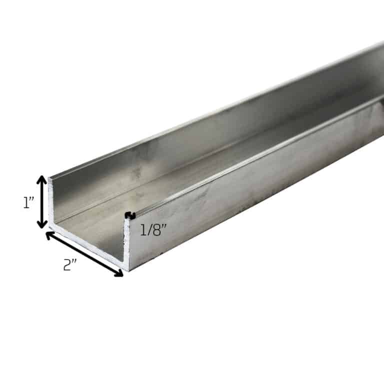 Aluminium 2 x 1 x 1/8 U Channel Sections | 2" x 1" x 1/8" (3.2mm) Wall ...
